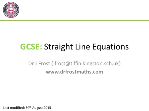 GCSE Straight Line Graphs | Teaching Resources GCSE Straight Line Graphs | Teaching Resources