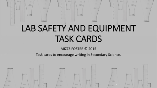 Lab Safety and Equipment Writing Task Cards | Teaching Resources
