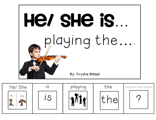 He/ She Musical Instruments Adapted Book/ Easy Reader | Teaching Resources