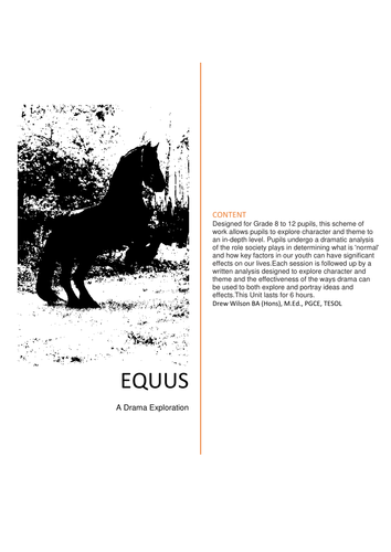 Drama Exploration - Equus | Teaching Resources