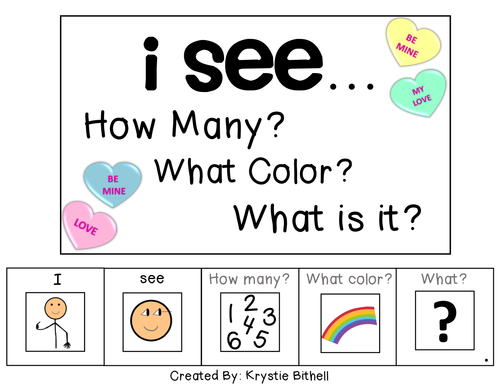 I see...How Many? Color? What? Hearts Adapted Book Special Education ...
