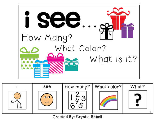 I see...How Many? Color? What? Gift Present Adapted Book | Teaching ...
