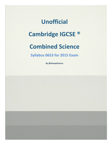 0653 Cambridge IGCSE Combined Sciences Revision Guide | Teaching Resources