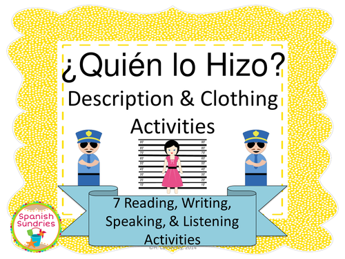 Spanish Whodunnit: Description & Clothing Activities | Teaching Resources