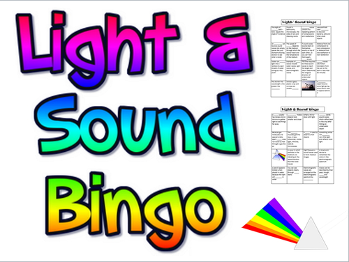 Light and Sound bingo | Teaching Resources