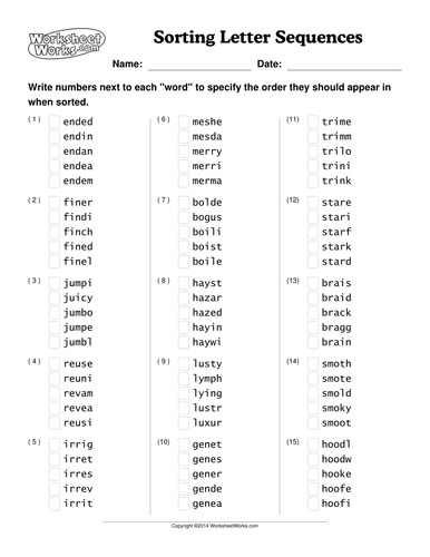 Sorting letters into sequences | Teaching Resources