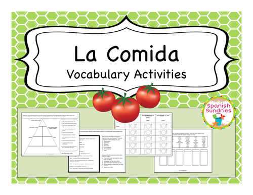 Spanish Food (Comida) Vocabulary Activities | Teaching Resources
