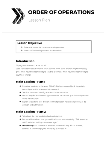 Order of Operations - Complete Lesson | Teaching Resources