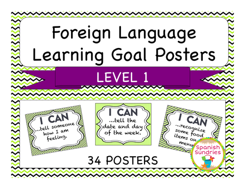 Foreign Language Learning Goal Posters - Level 1 | Teaching Resources