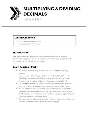Multiplication & Division of Decimals - Complete Lesson | Teaching ...