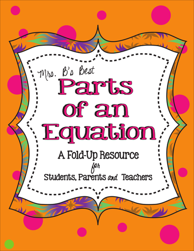 Parts of an Equation Foldable | Teaching Resources