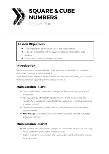 Square & Cube Numbers - Complete Lesson | Teaching Resources