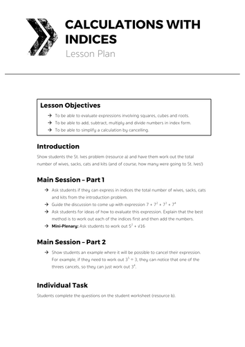Calculations with Indices - Complete Lesson | Teaching Resources
