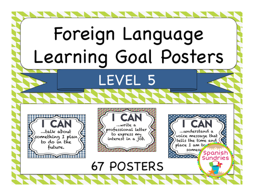 Foreign Language Learning Goal Posters: Intermediate-Mid | Teaching ...