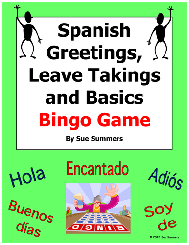 Spanish Greetings, Leave Takings, Courtesies and Basics Bingo Game ...