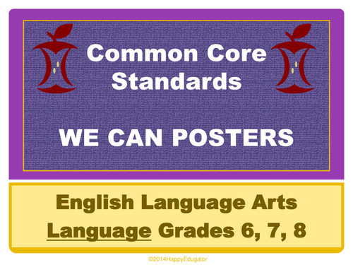 Common Core Standards for Language ELA PowerPoint Posters | Teaching ...