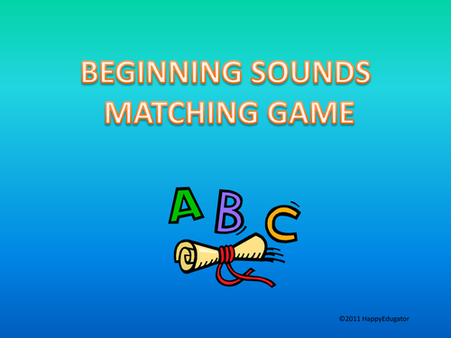 Beginning Sounds Matching Game | Teaching Resources