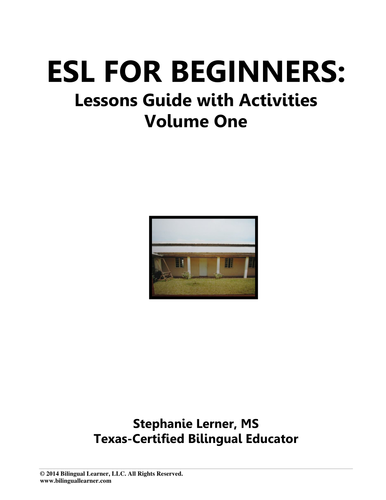 ESL for Beginners Lessons Guide with Activities, Volume One | Teaching ...