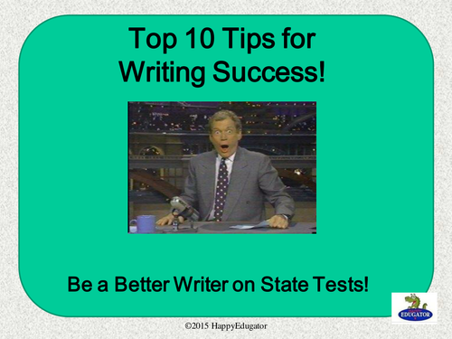 TEST PREP Top Ten Writing Tips for State Tests PowerPoint | Teaching ...