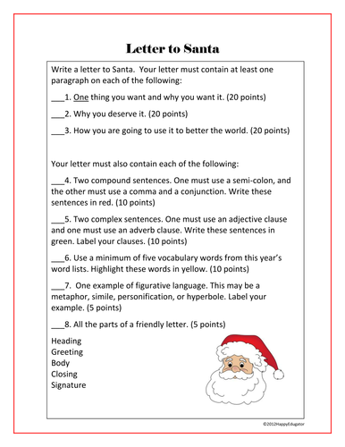 Christmas - Letter To Santa Writing Activity | Teaching Resources