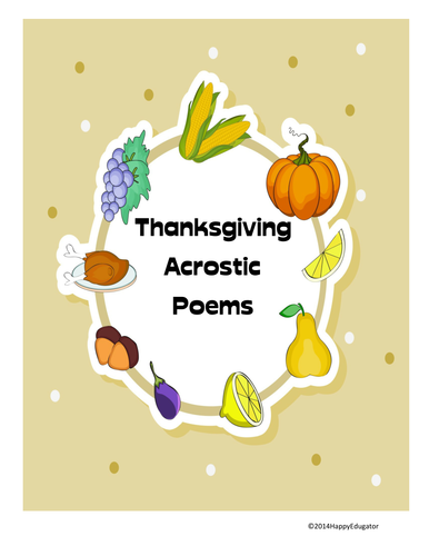 Thanksgiving Acrostic Poems | Teaching Resources