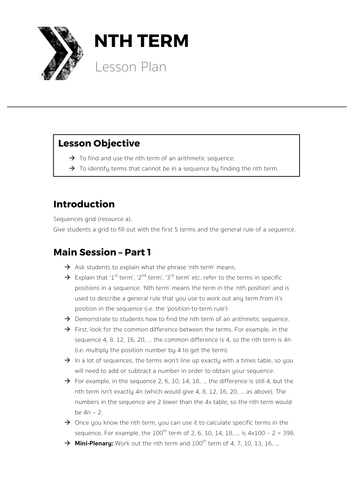 Nth Term - Complete Lesson | Teaching Resources