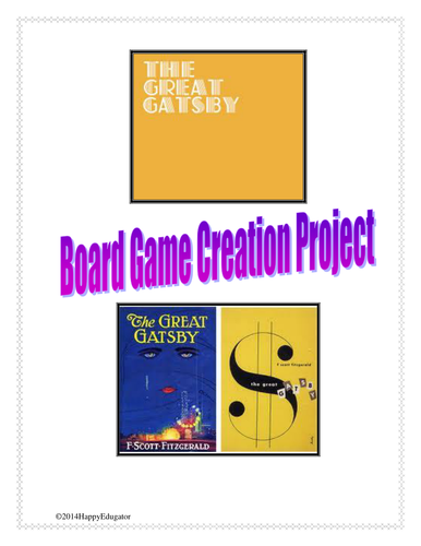 The Great Gatsby Board Game Creation Project | Teaching Resources