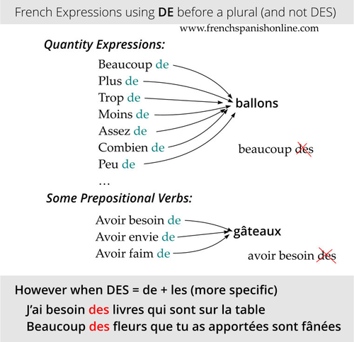 De vs Des before plural words in French | Teaching Resources