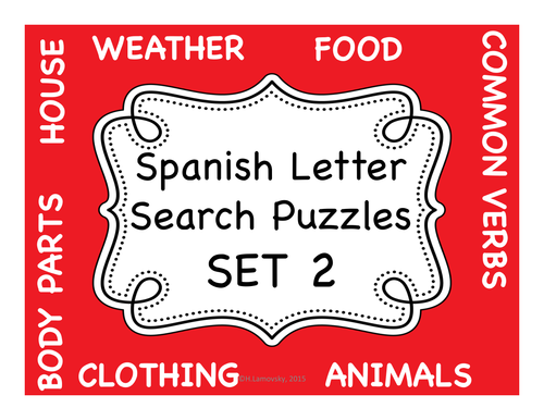 Spanish Letter Search Puzzles - Set 2 | Teaching Resources