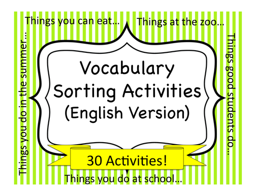 Vocabulary Sorting Activities (English Version) | Teaching Resources