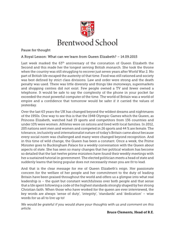 A Royal Lesson: What can we learn from Queen Elizabeth? | Teaching ...