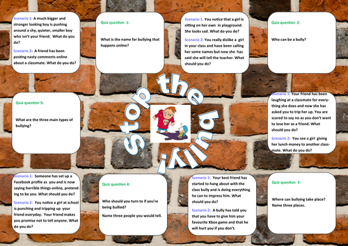 Stop the bully! Board Game (anti-bullying) | Teaching Resources