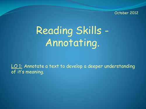 Reading Skills - Annotating Poetry | Teaching Resources