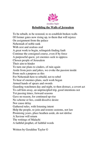 Rebuilding the Walls of Jerusalem poem | Teaching Resources