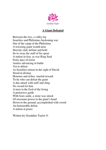 A Giant Defeated poem | Teaching Resources