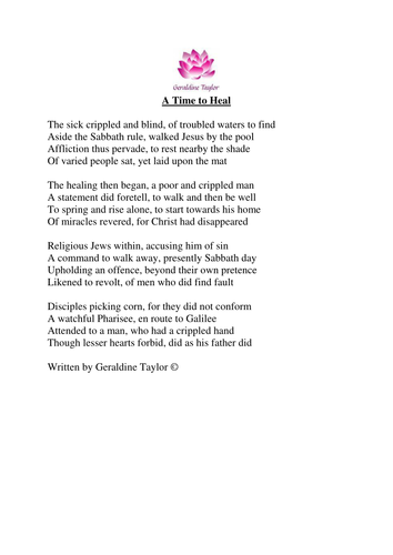 A Time to Heal poem | Teaching Resources