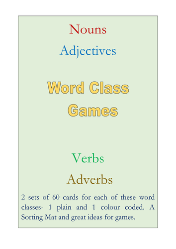 Word Class Games | Teaching Resources