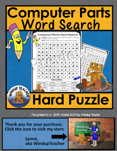 Parts Of Computer Word Search