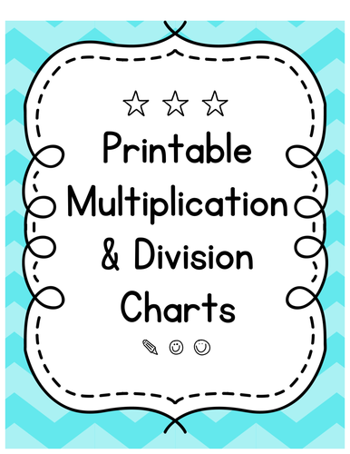 Division Facts Charts Printable