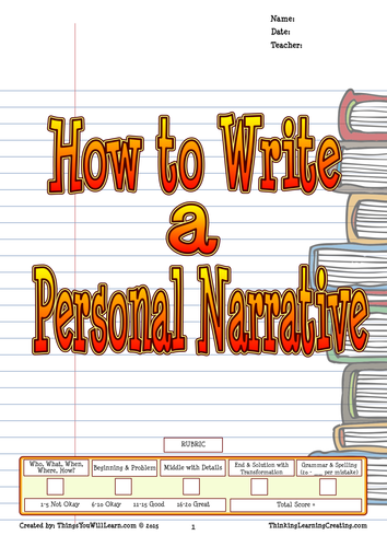 How to Write a Personal Narrative | Teaching Resources