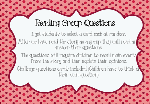 Guided Reading Question Cards for Early Year and KS1 | Teaching Resources