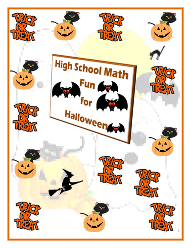 Halloween Math Worksheets-High School | Teaching Resources