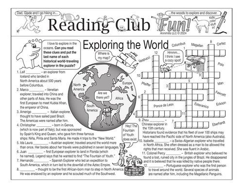 World-Traveling Explorers Two-Page Activity Set | Teaching Resources