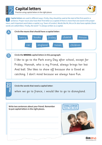 SPaG Year 2 : Sentence punctuation and commas for lists by highwaystar ...