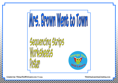 Mrs. Brown Went to Town Sequence and Summarize | Teaching Resources