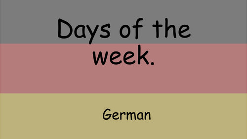German days of the week power point and worksheet | Teaching Resources