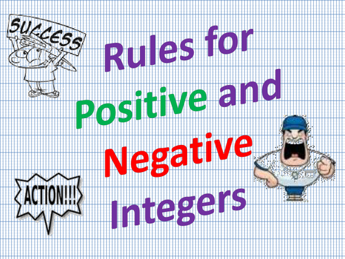 Rules for Positive and Negative Integers | Teaching Resources
