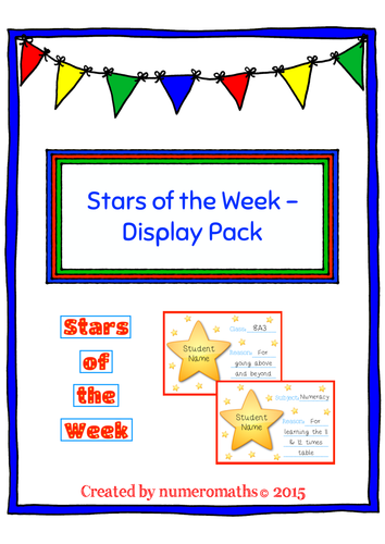 Stars of the Week – Display Pack | Teaching Resources