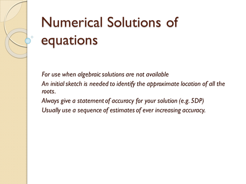 A2 Numerical solution of equations | Teaching Resources A2 Numerical solution of equations | Teaching Resources