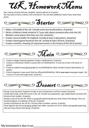 Extended homework - UK | Teaching Resources
